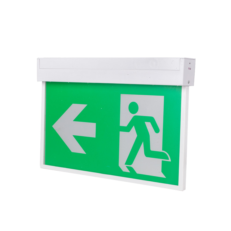 China CE CB SAA Edge Lit Running Man Emergency Blade Exit Sign with ...